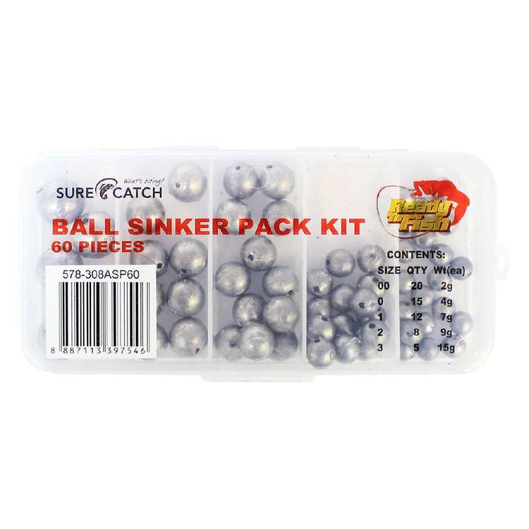 SureCatch Ball Sinkers 60 Piece Kit Grey Small – Lemmons Store