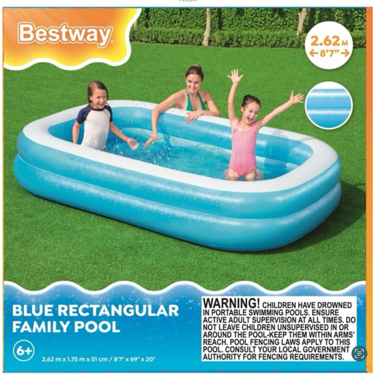 Bestway Blue Rectangular Family Pool - INSTORE PICK UP ONLY – Lemmons Store