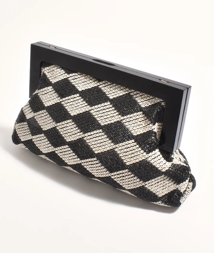 Adorne Zoey Diamond Timber Frame Clutch – Lemmons Store