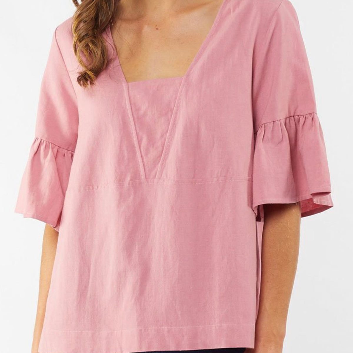 Elm Ladies Ellie Frill Top in Pink – Lemmons Store